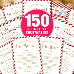 Editable Elf Letter Bundle Elf Arrival Letter Goodbye Letter Elf ...