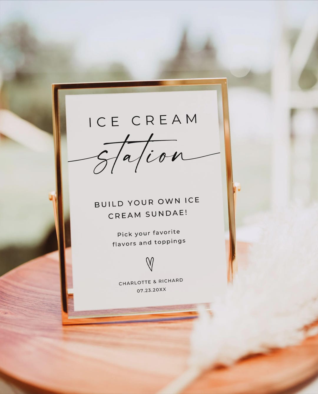 Ice Cream Station Sign, Editable Ice-cream Bar Sign, Modern Wedding ...