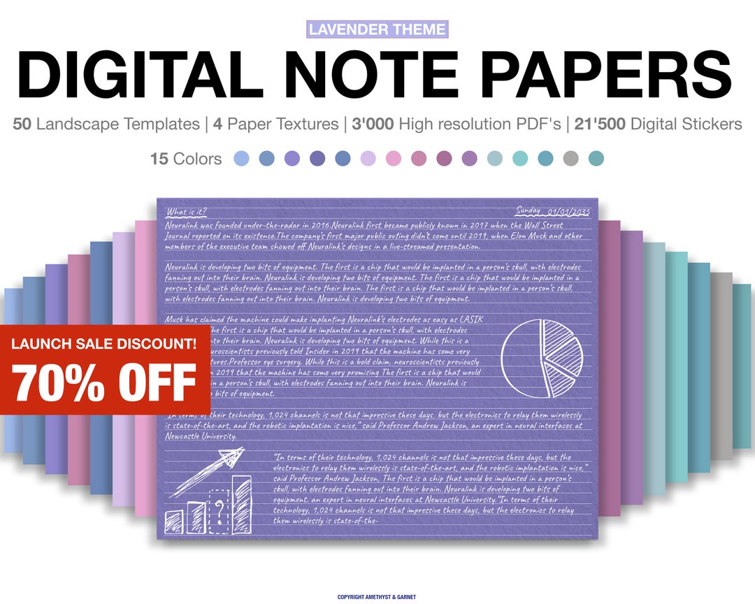Digital Note Paper Templates Templates Notetaking, Digital Notebook ...