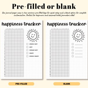 Yearly Happy Tracker Happy Planner, Printable Journal Page, Yearly ...