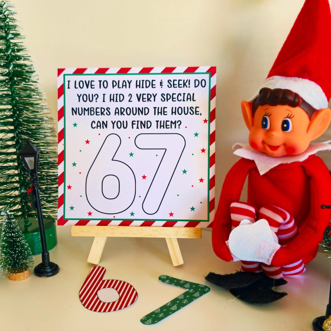 6 7 Elf Props Kit, Printable Six Seven Investigation Christmas Elf ...