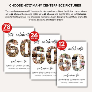 60th Birthday Photo Collage Poster Bundle Template 60 Sixty ...