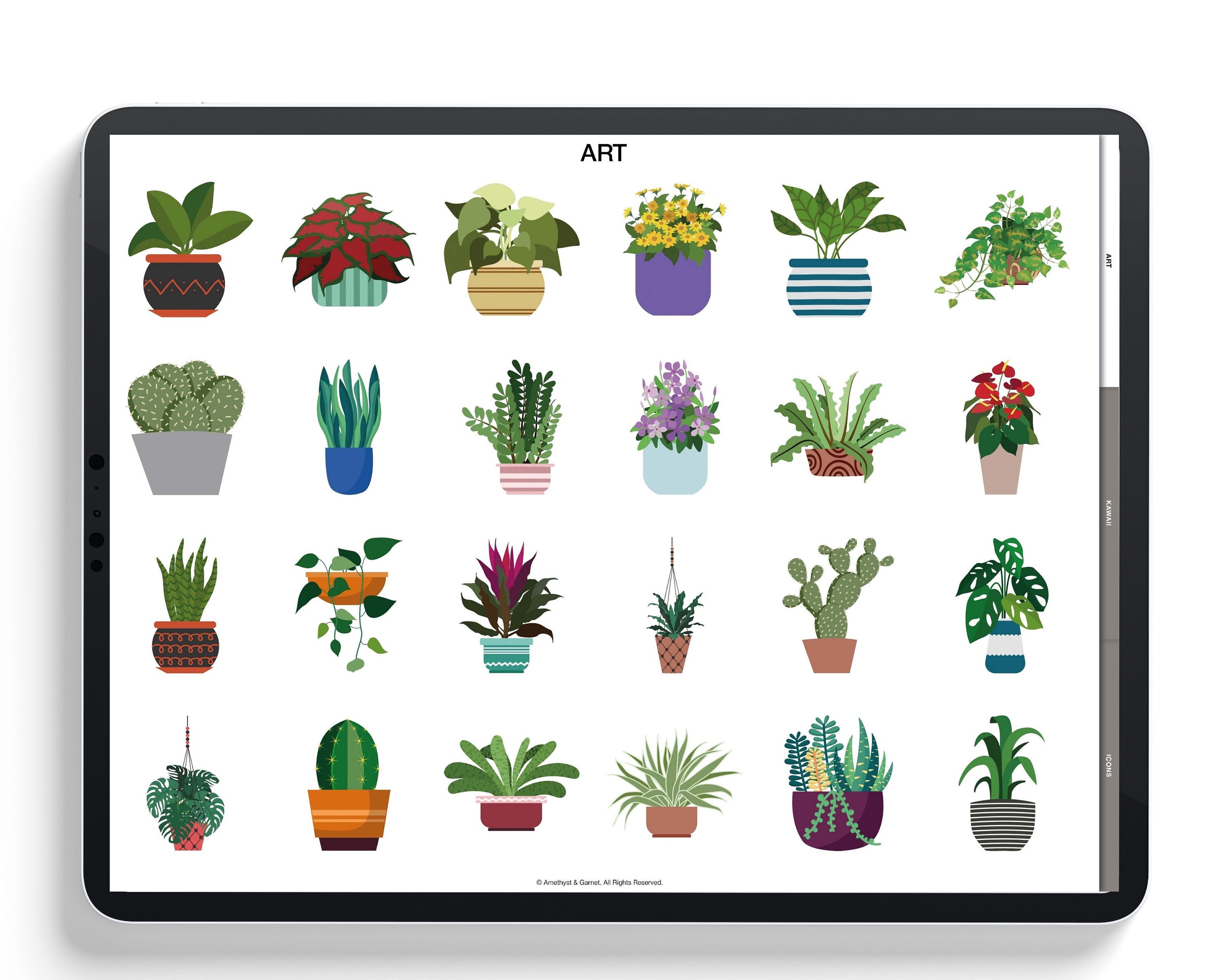 Botanical Digital Stickers Plant Stickers Digital Planner | Etsy