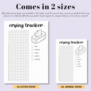 Yearly Crying Tracker Printable Journal Page, Planner Page, Crying Log ...