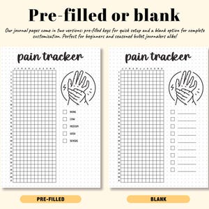 Yearly Pain Tracker Printable Template, Track Daily Pain Severity ...