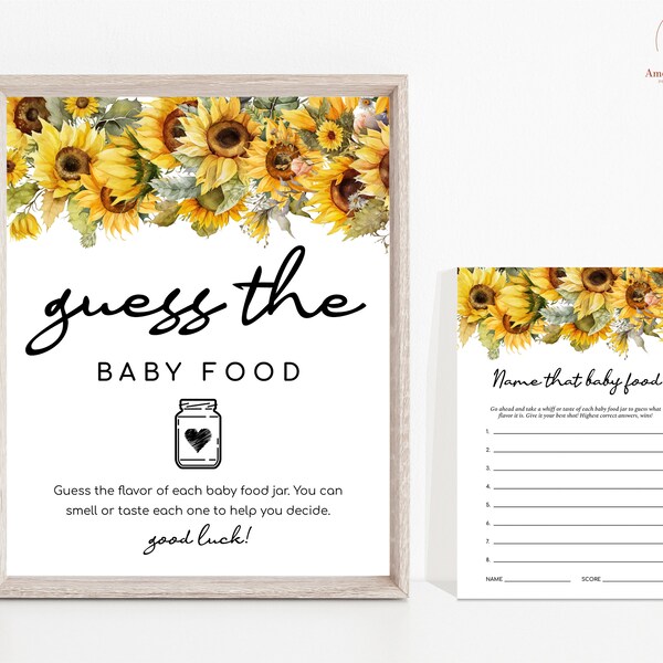 Guess the Baby Food - Etsy