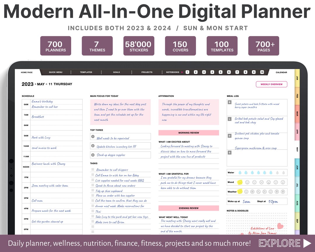 Modern Digital Planner 2023 2024 Ipad Goodnotes Notability - Etsy UK