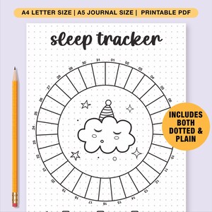 Monthly Sleep Tracker, A5 Journal Page Printable, Daily Sleep Habit ...