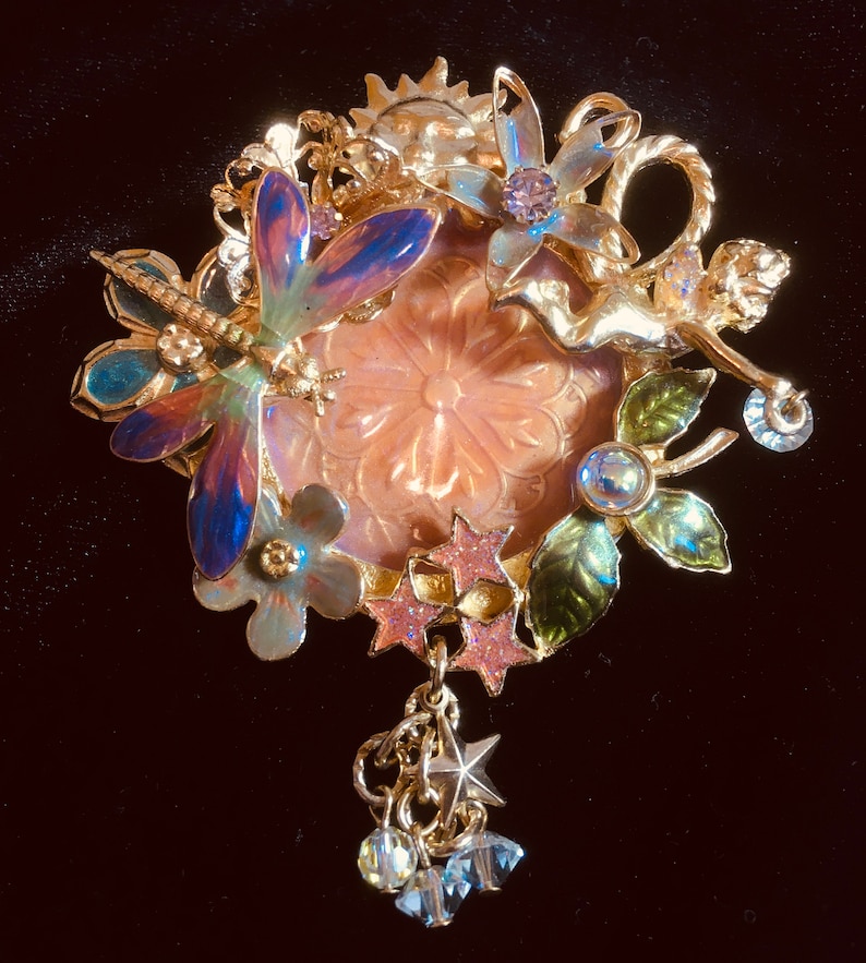 Kirk's Folly Brooch Pin Fairy Wishing Pool Enamel Crystals - Etsy