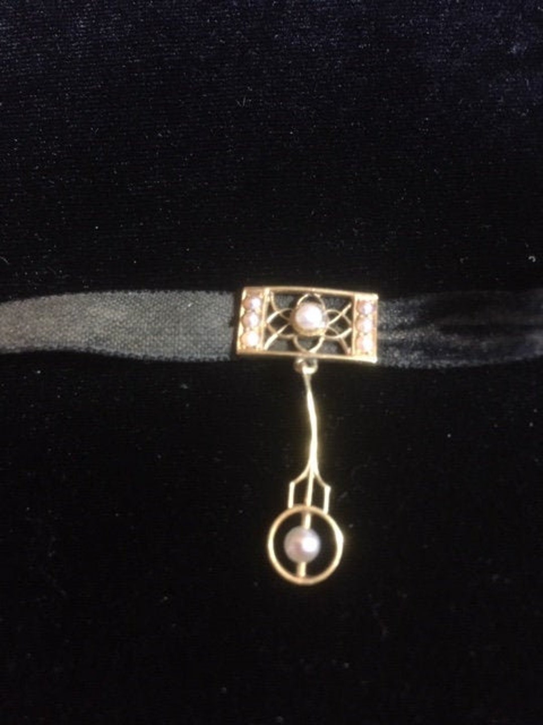Victorian-era Slide Choker in 14K Solid Yellow Gold Seed Pearls - Etsy