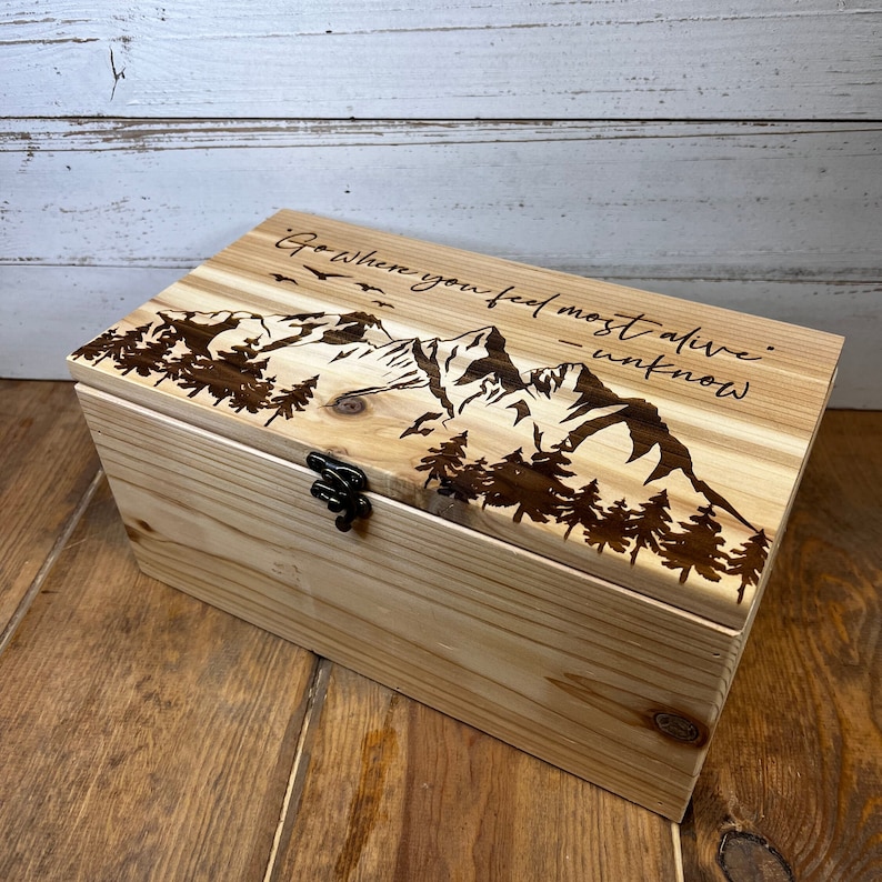Large Box Mountain Scene Memento Gift Box - Etsy