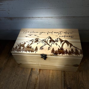 Large Box Mountain Scene Memento Gift Box - Etsy