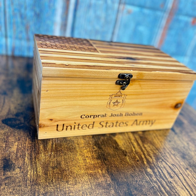 Personalized USA Military Wooden Keepsake Box - Etsy