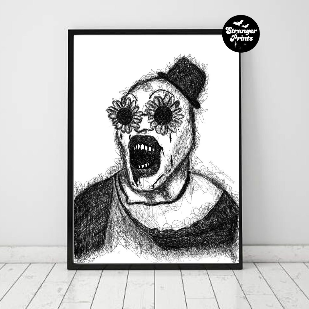 Art the Clown Sketch Print Terrifier Horror Movie Horror - Etsy