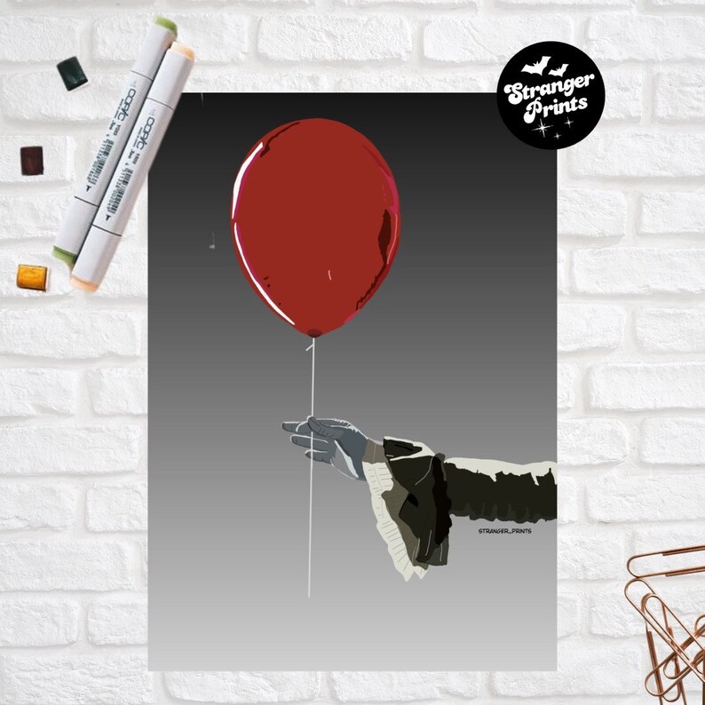 Pennywise Poster Red Balloon Print Stephen King Art IT - Etsy Australia