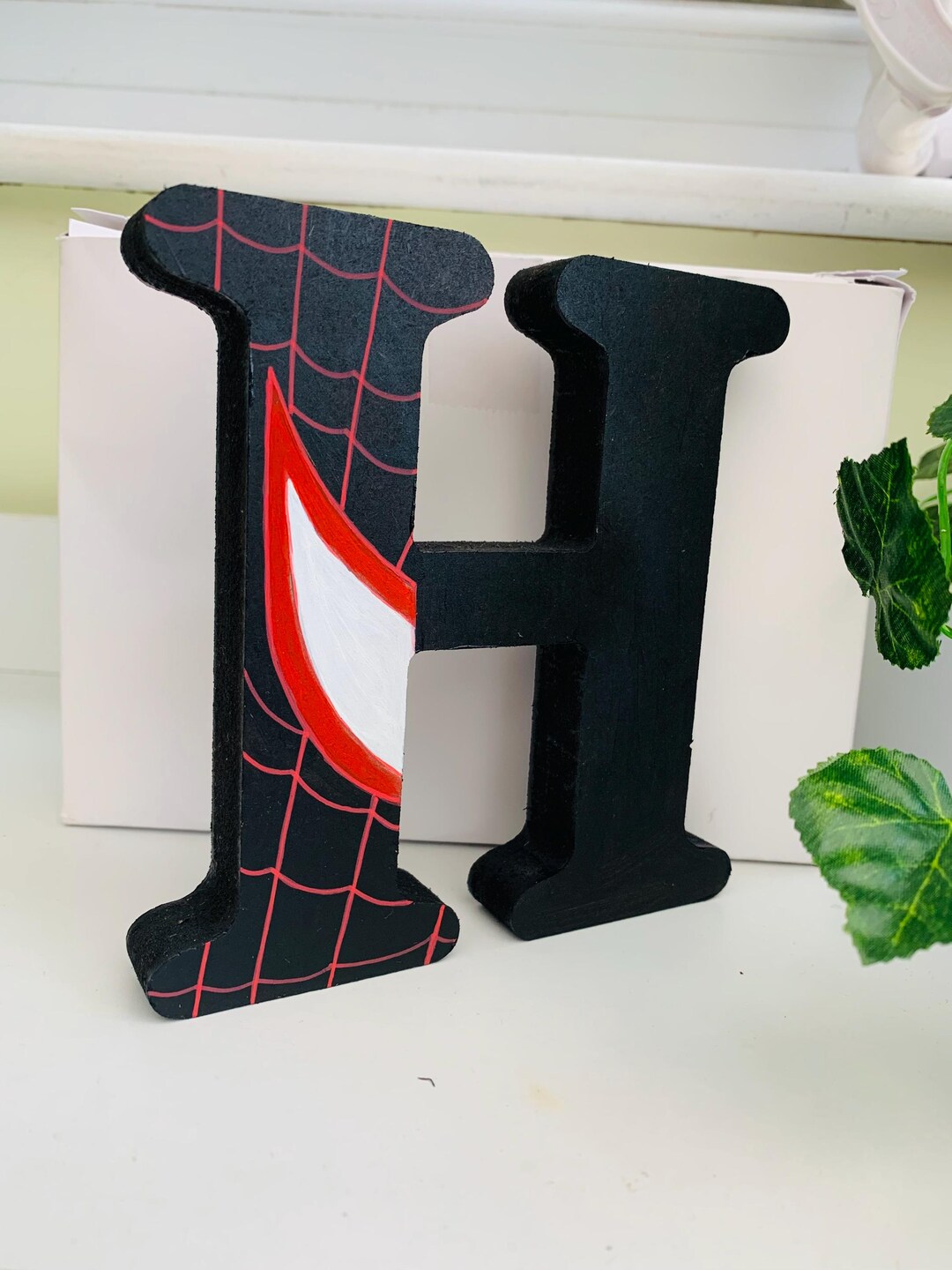 Miles Morales Spiderman Custom Wooden MDF Initials/numbers Rustic ...