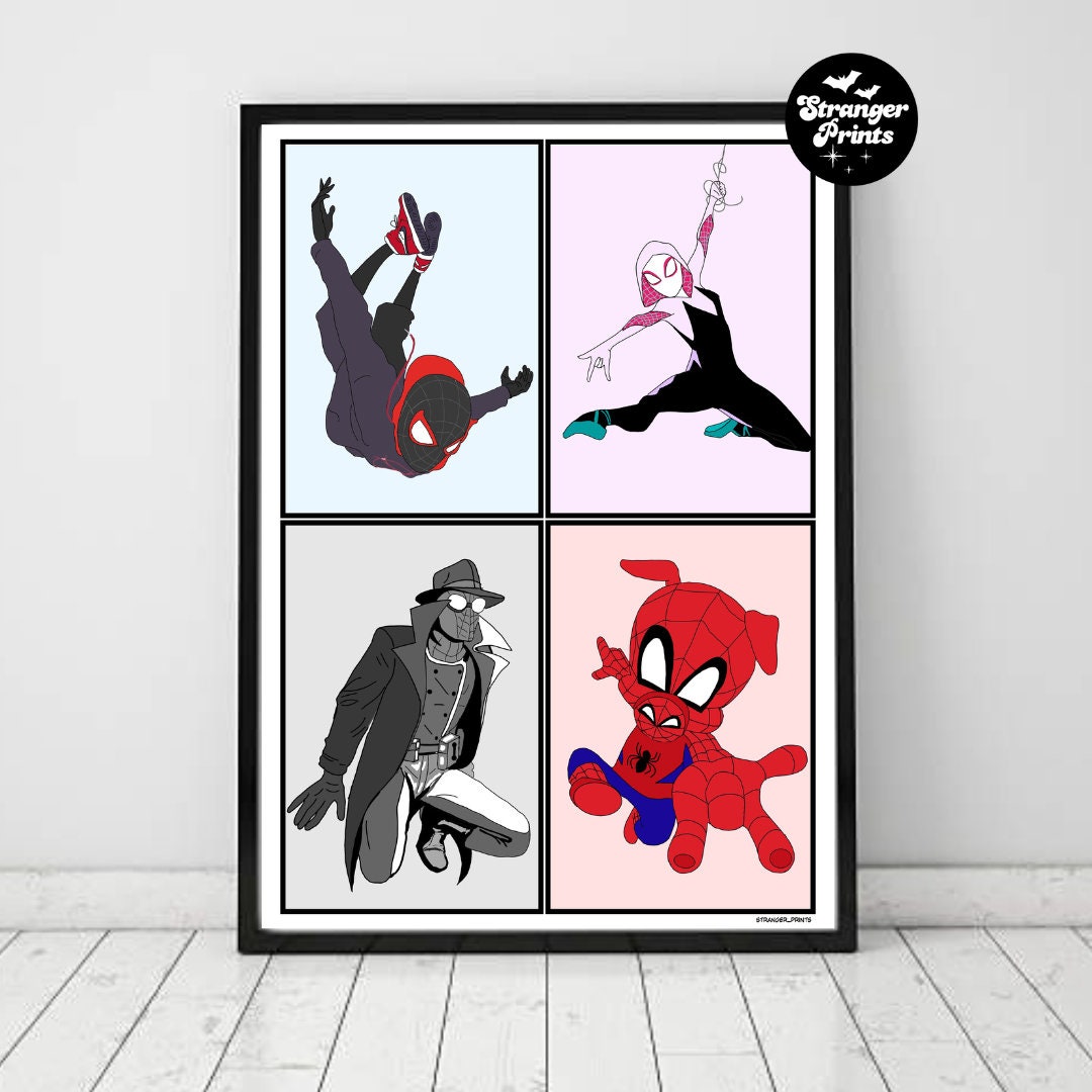 Spider-verse Poster Spiderman Print Marvel Fan Art Bedroom - Etsy UK