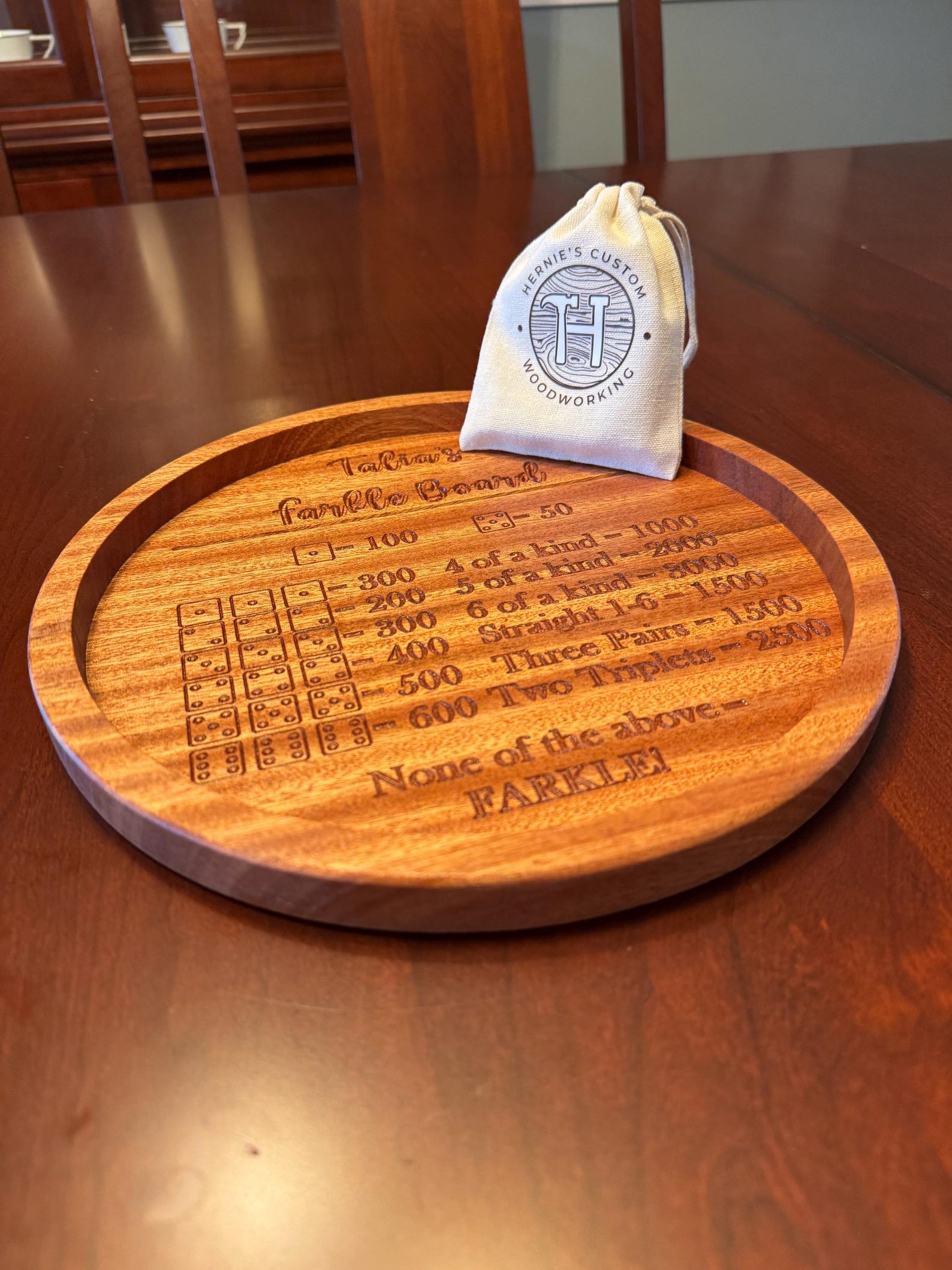 Personalized Hardwood Farkle Board Game: Custom Dice Rolling Tray - Etsy