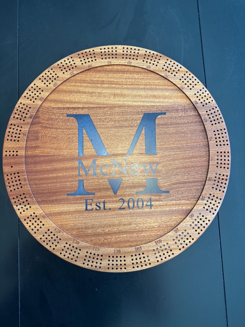 Personalized Hardwood Cribbage Board | Engraved & Epoxy-filled | Custom ...