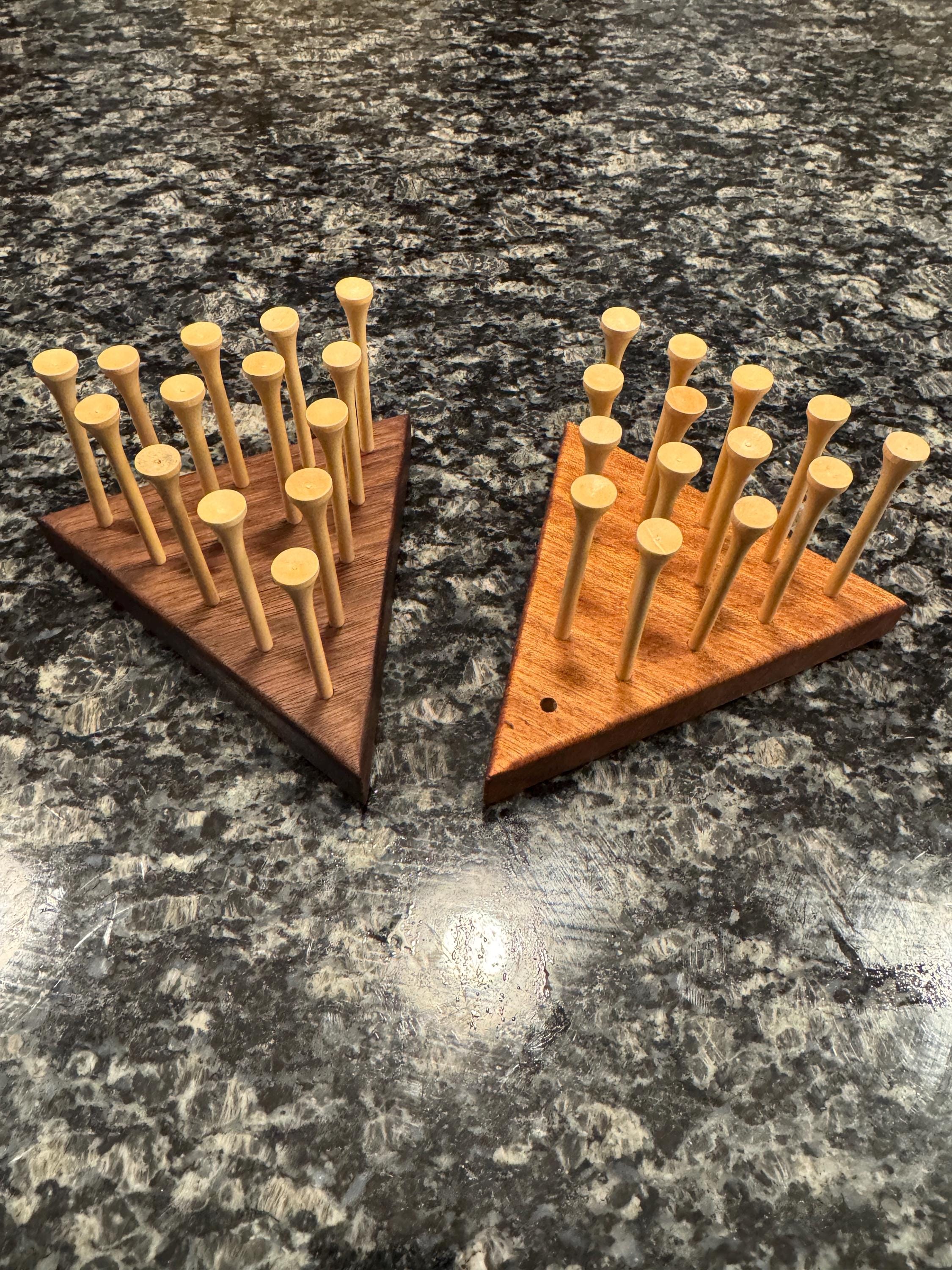 Handcrafted Wooden Triangle Peg Solitaire Game | Hardwood Puzzle - Etsy