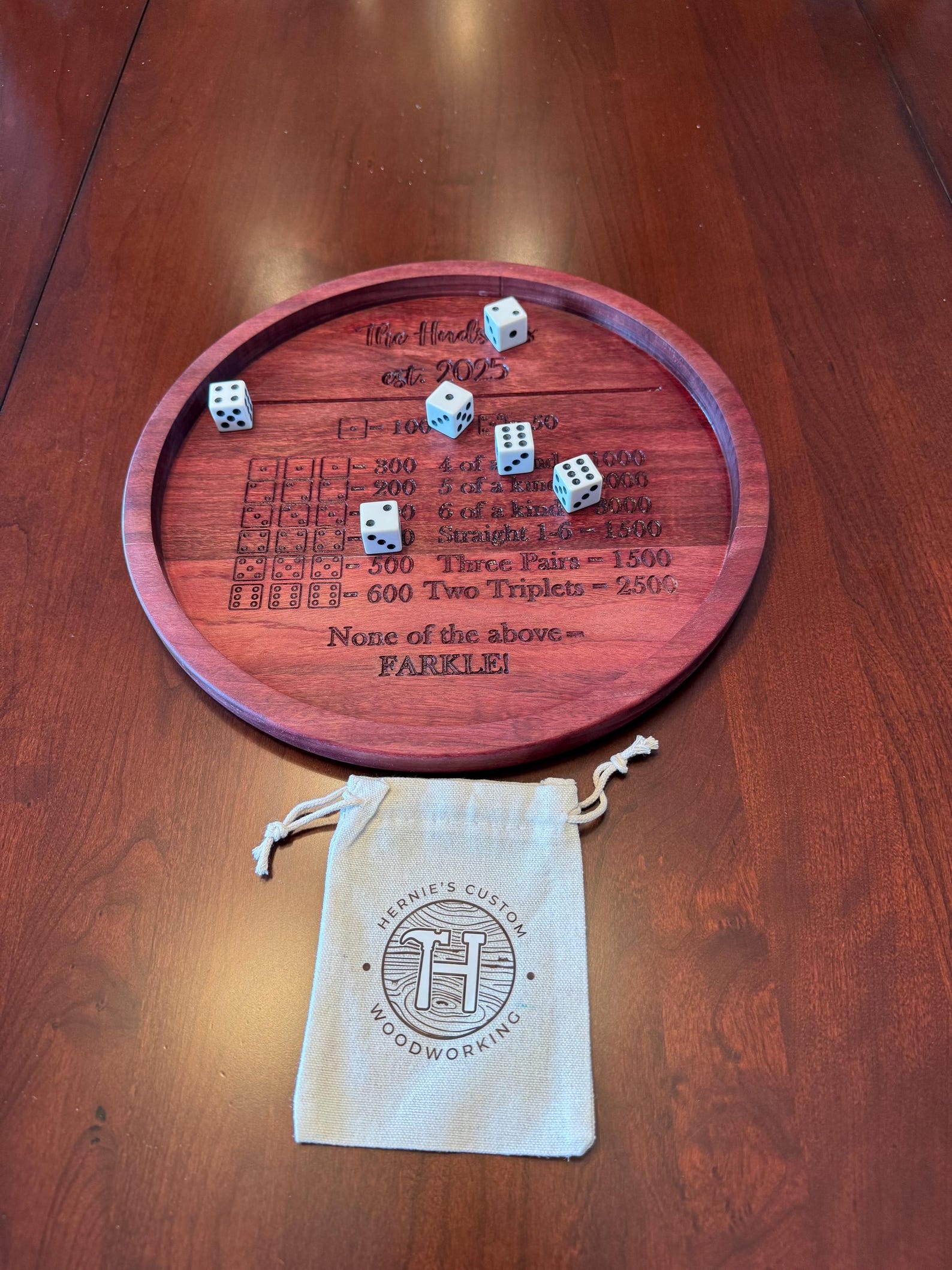 Personalized Hardwood Farkle Board Game: Custom Dice Rolling Tray - Etsy