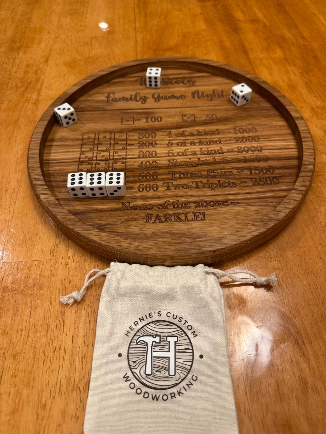 Personalized Hardwood Farkle Board Game: Custom Dice Rolling Tray - Etsy