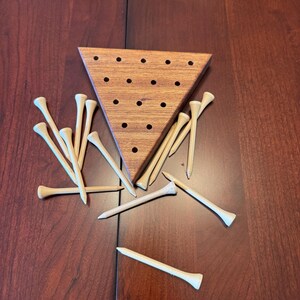 Handcrafted Wooden Triangle Peg Solitaire Game | Hardwood Puzzle - Etsy