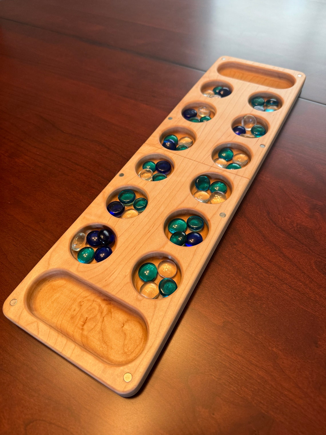 Custom Hardwood Mancala Game | Engraving Options | Cherry, Walnut ...