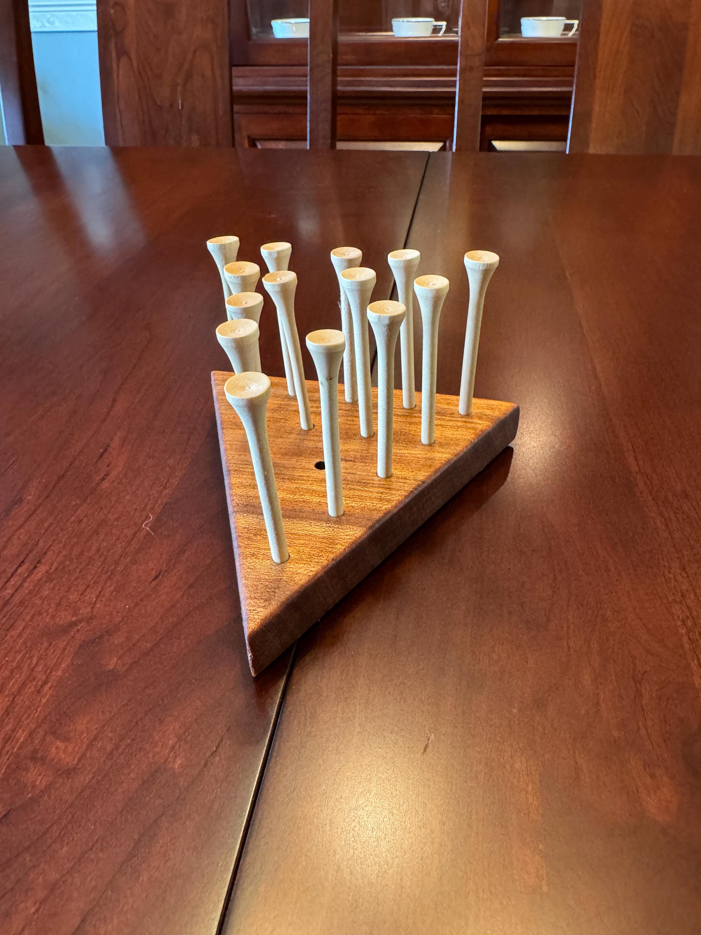 Handcrafted Wooden Triangle Peg Solitaire Game | Hardwood Puzzle - Etsy