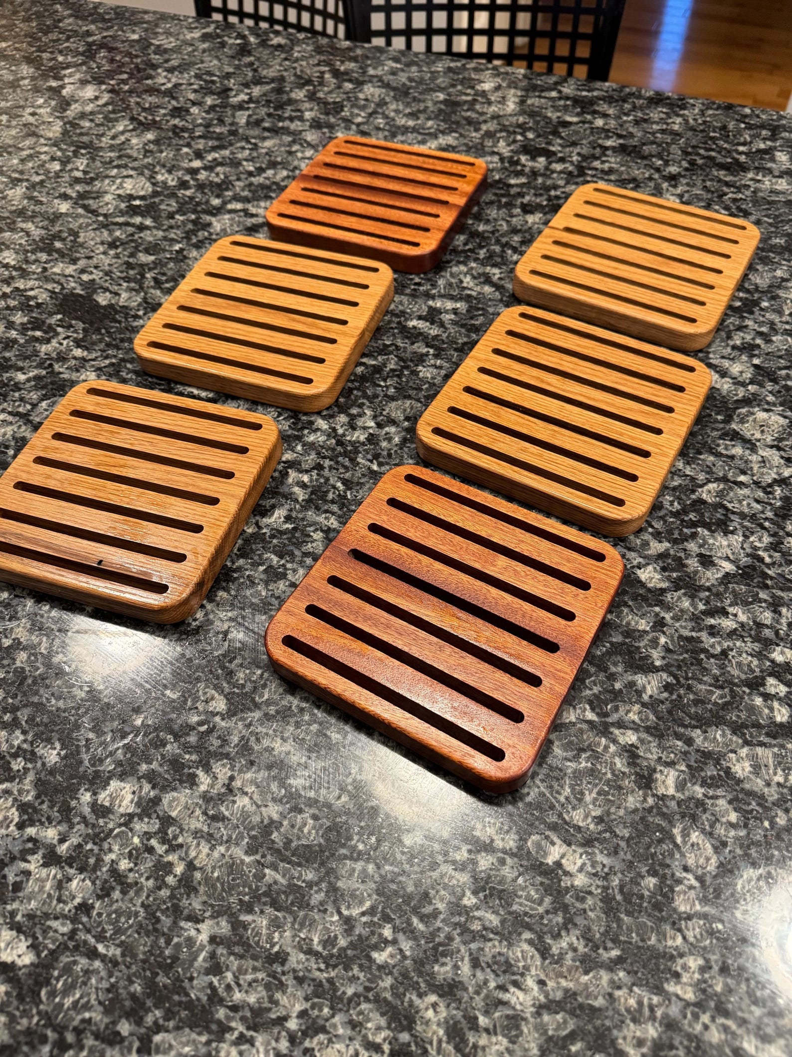Handcrafted Hardwood Trivet | 6" Square Hot Plate With Heat Dissipation ...