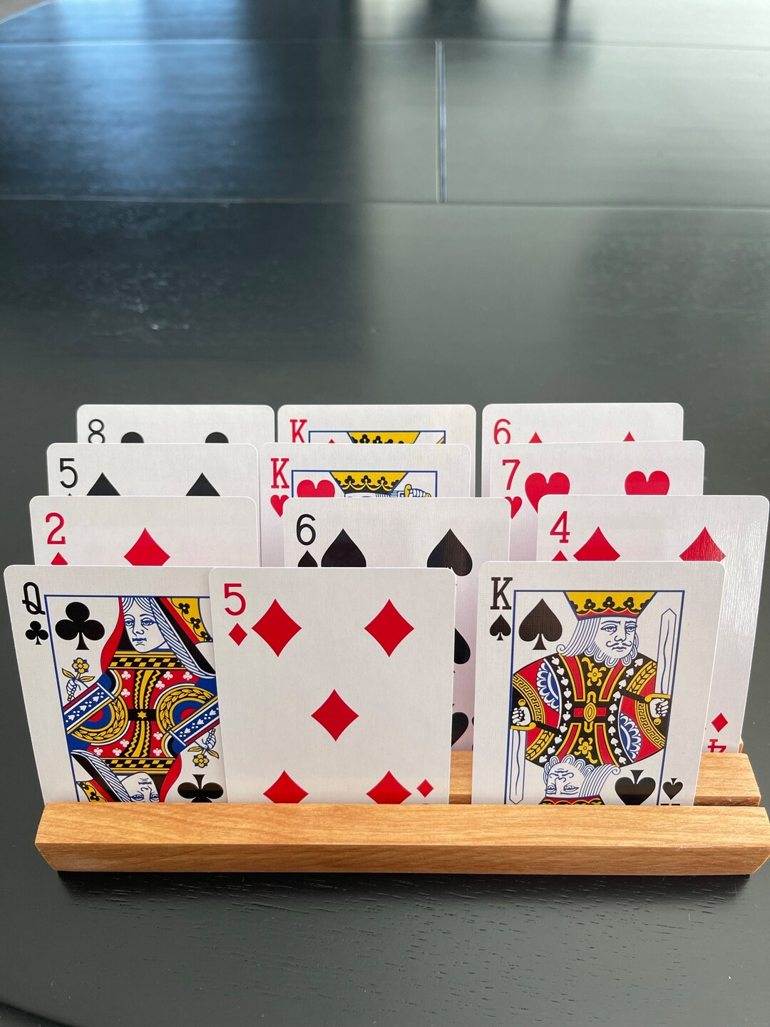 Premium Hardwood Card Holder for Bridge, Gin Rummy, and More - Game ...