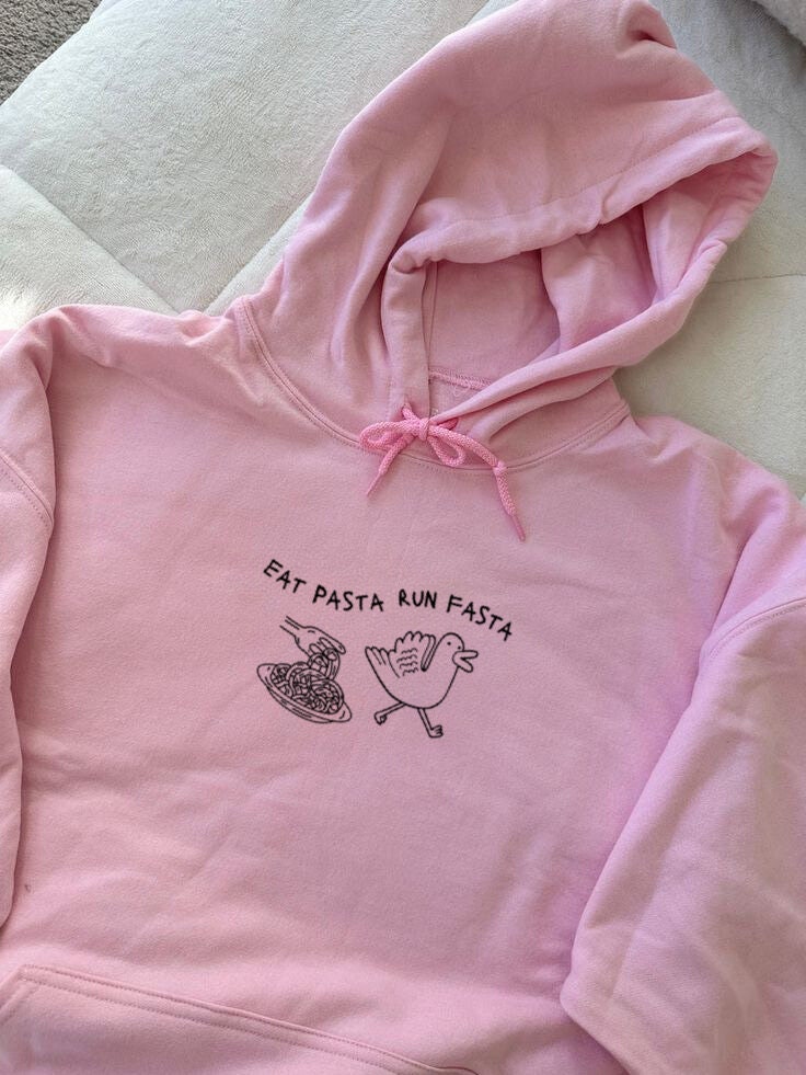 Eat Pasta Run Fasta Sweater // Less Upset Sweater // Minimalist Pasta ...