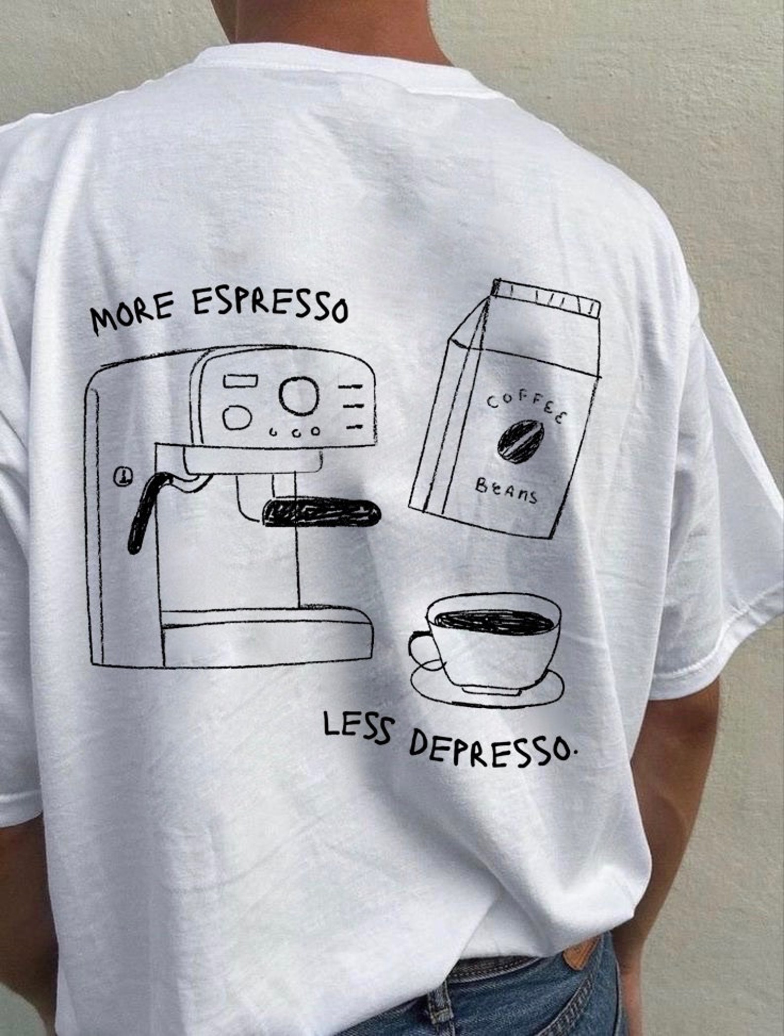 More Espresso Less Depresso Minimalistic T-shirt // Coffee Lover ...
