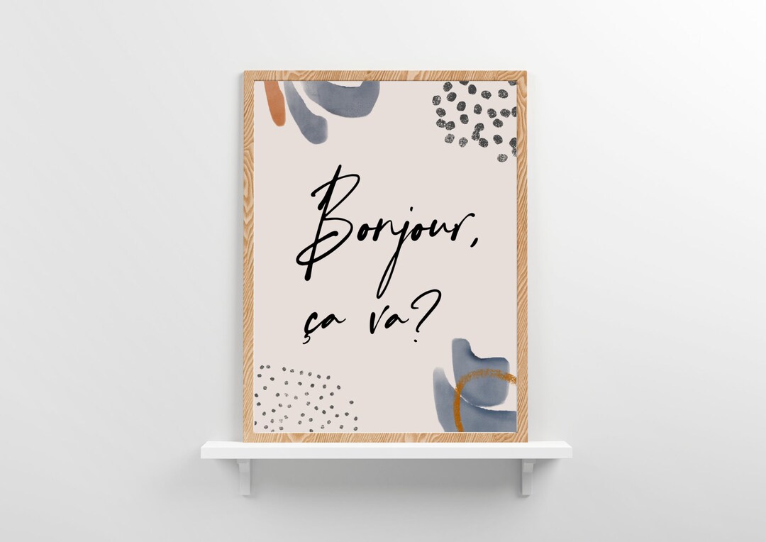 Bonjour Print: French Words, Boho Gallery Wall Art (digital Download ...