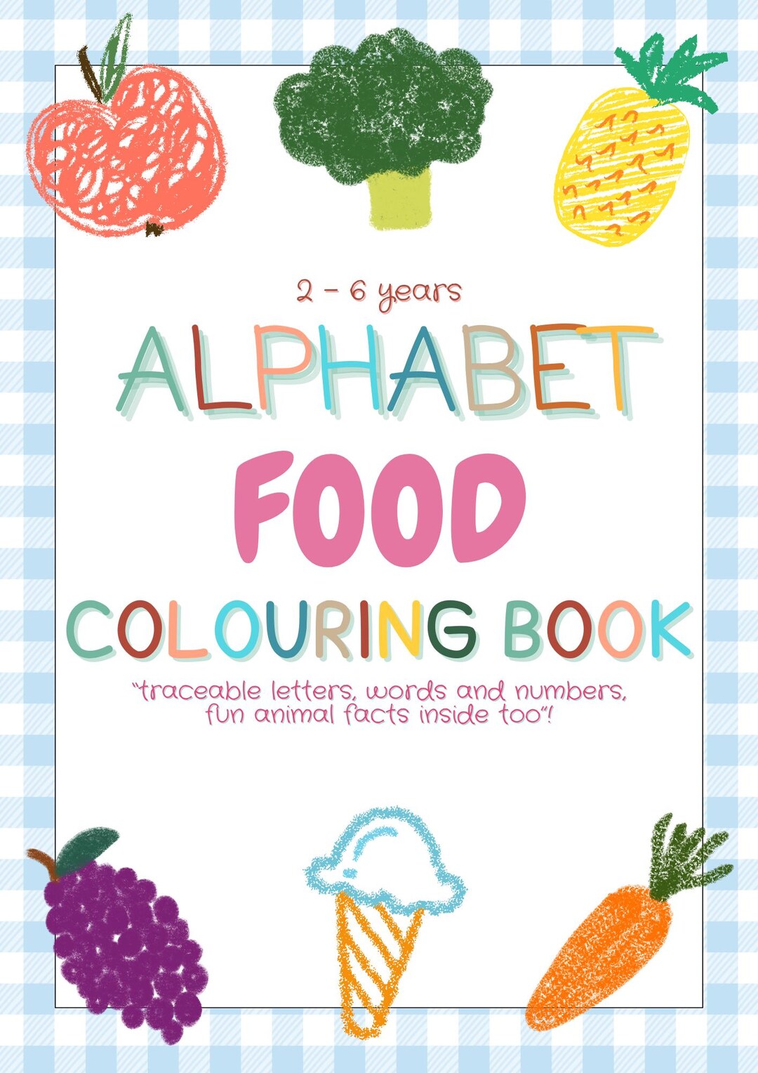 Alphabet Colouring Book, Alphabet Food Colouring Book for Children ...