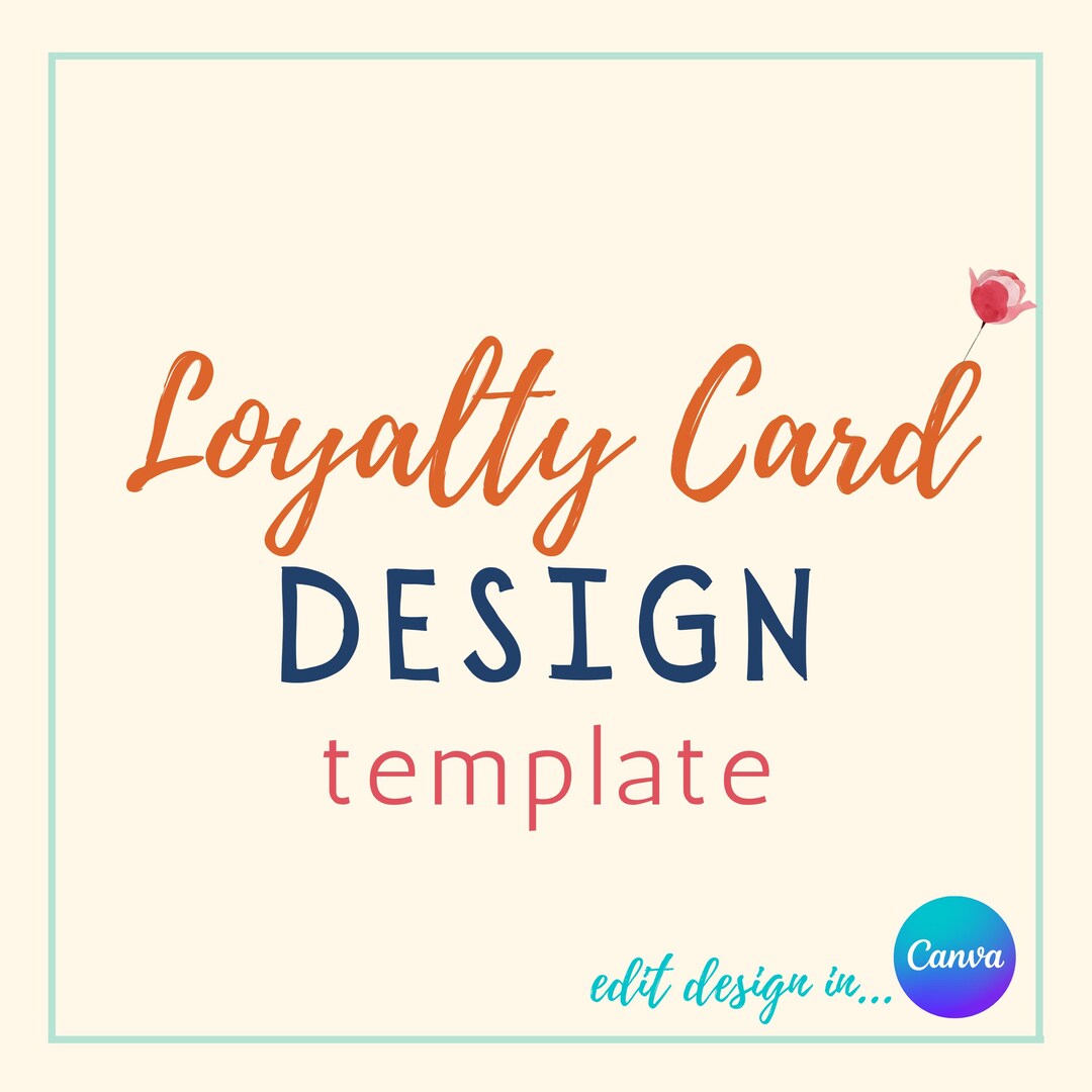 Custom Loyalty Card Template: Add Your Logo (editable in Canva, Instant ...