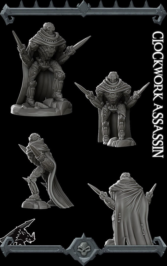Clockwork Assassin Printed Miniature D&D Pathfinder | Etsy
