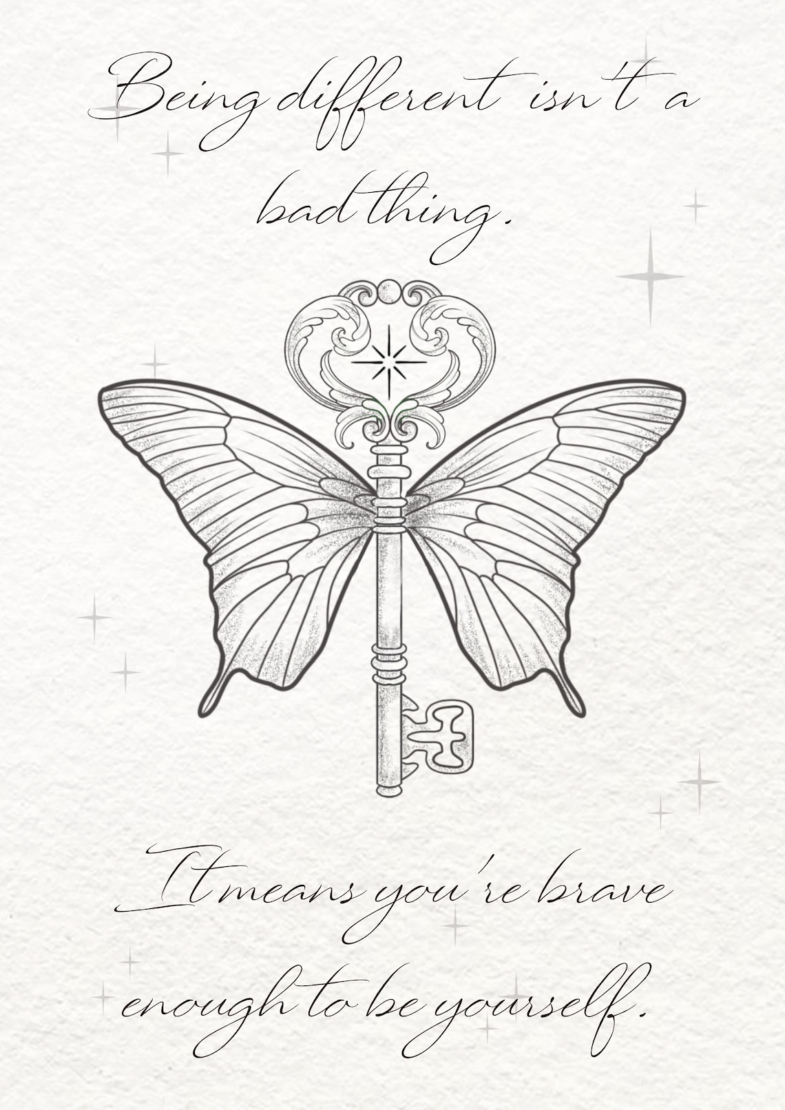 Flying Key. Harry Potter Hogwarts Art Print on White Hammered Card Size ...