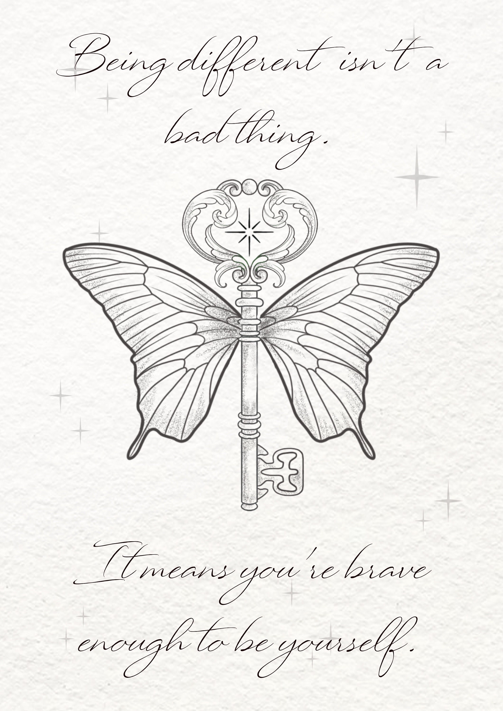 Flying Key. Harry Potter Hogwarts Art Print on White Hammered Card Size ...