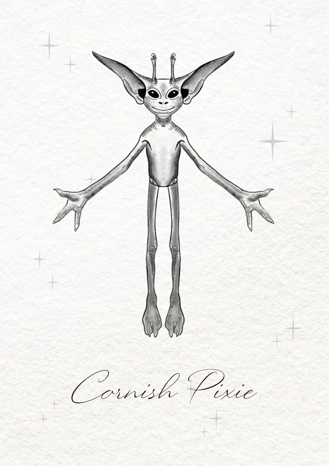 Cornish Pixie. Harry Potter Hogwarts Art Print on White Hammered Card Size A4 - Etsy