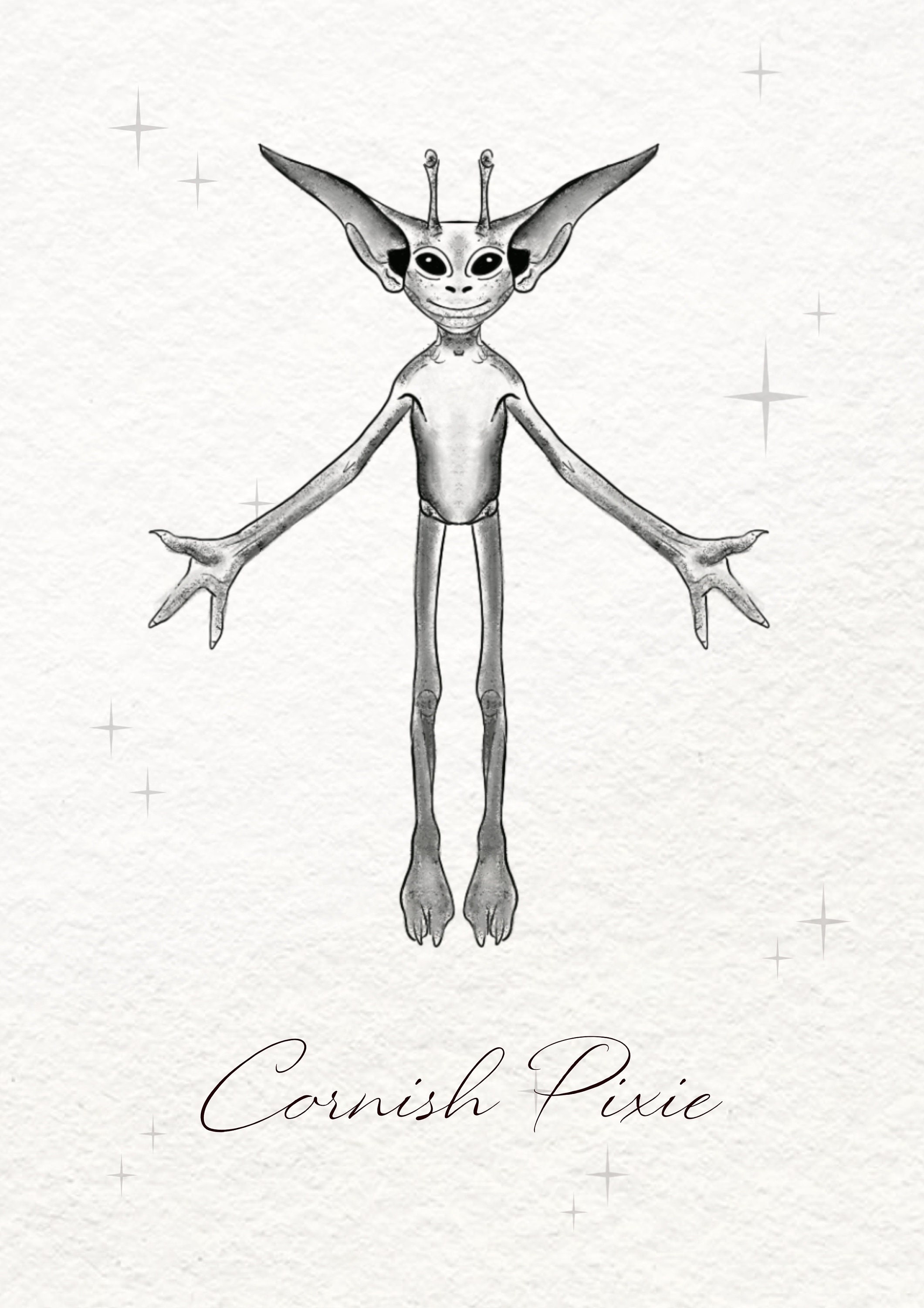 Cornish Pixie. Harry Potter Hogwarts Art Print on White Hammered Card Size A4 - Etsy