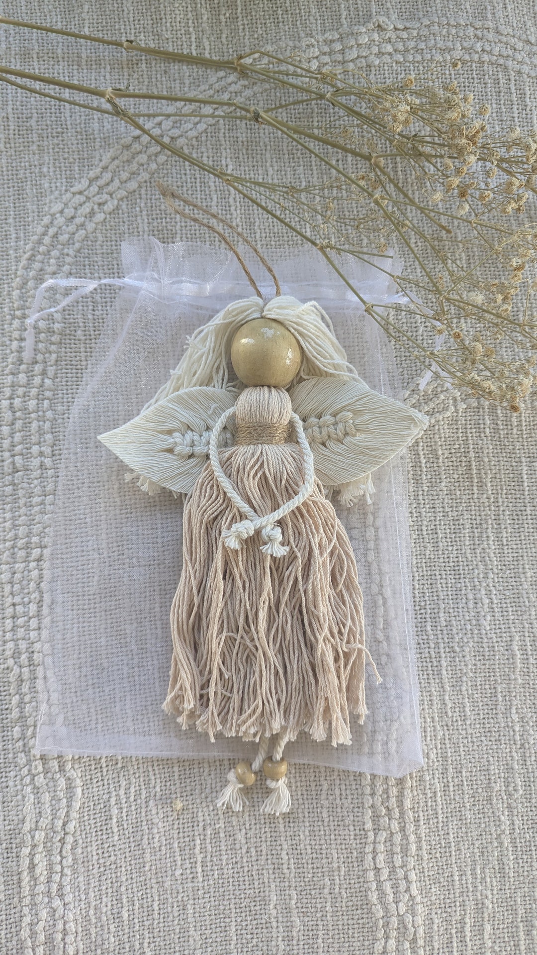 Handmade Macrame Angel Doll, Natural Bohemian Home Decor - Etsy