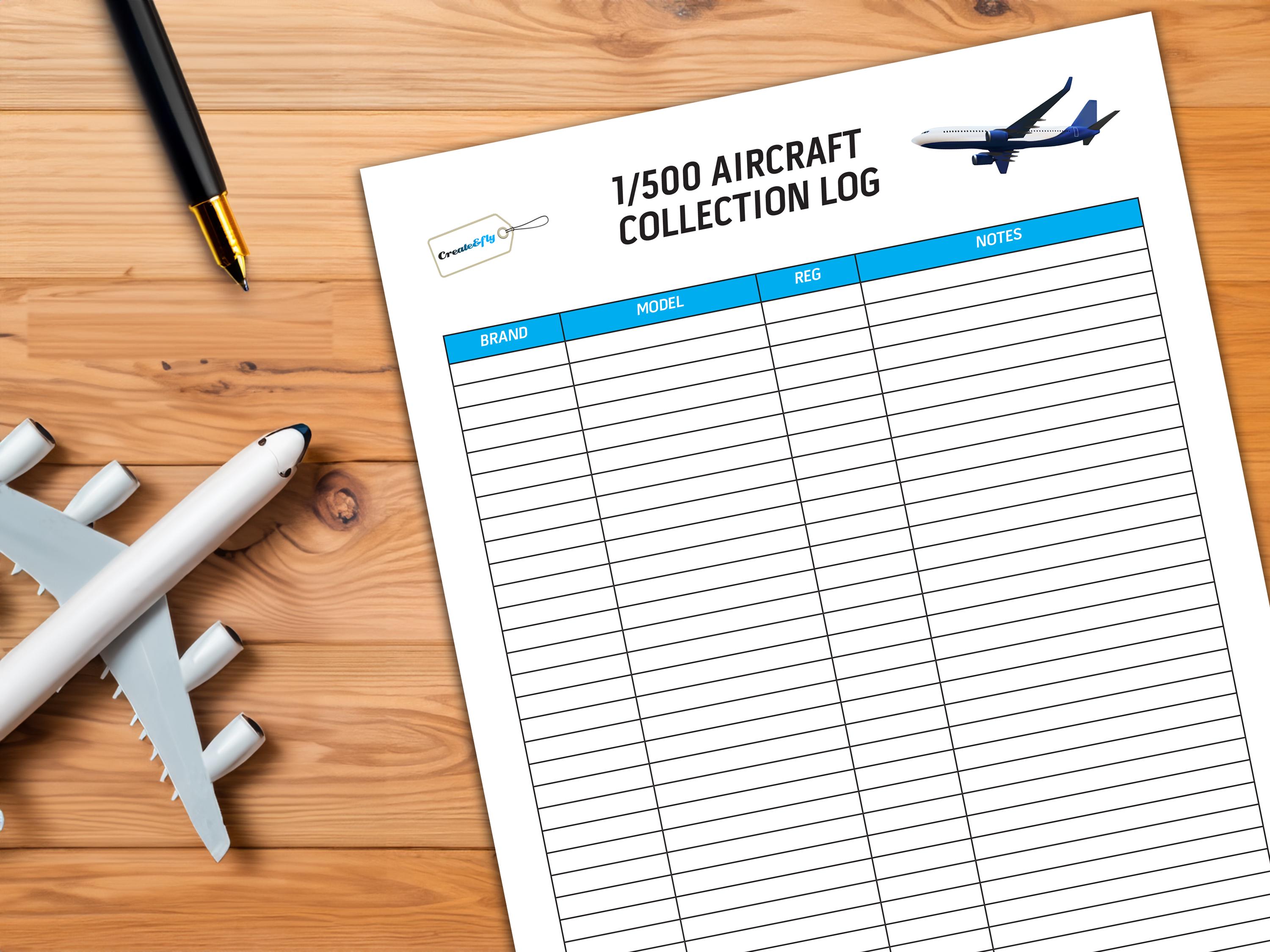 1/500 Scale Model Aircraft Collection Log (PDF). Diecast Airplane ...