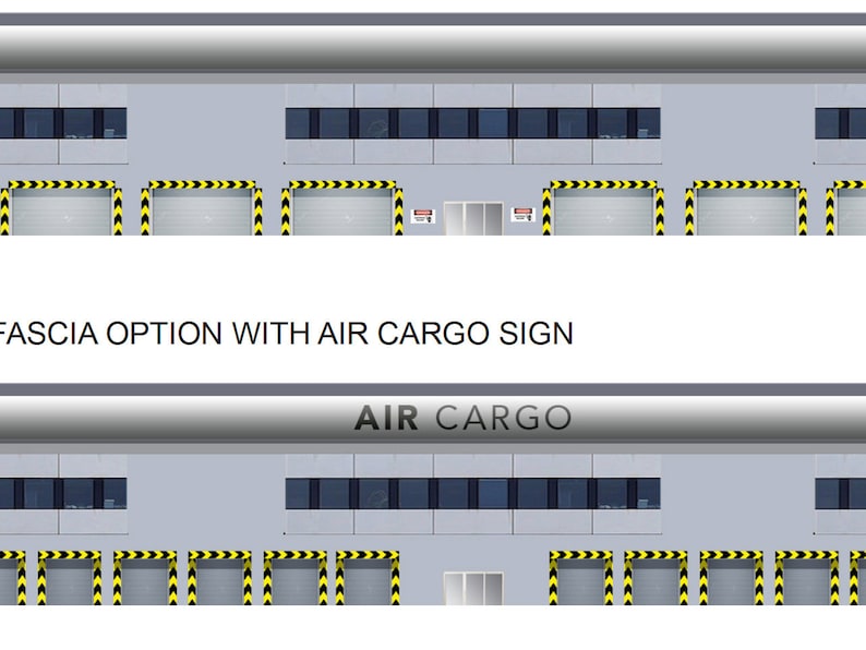 Model Airport Cargo Building Fascia Panels, 1/400 1/500 Scale (digital ...