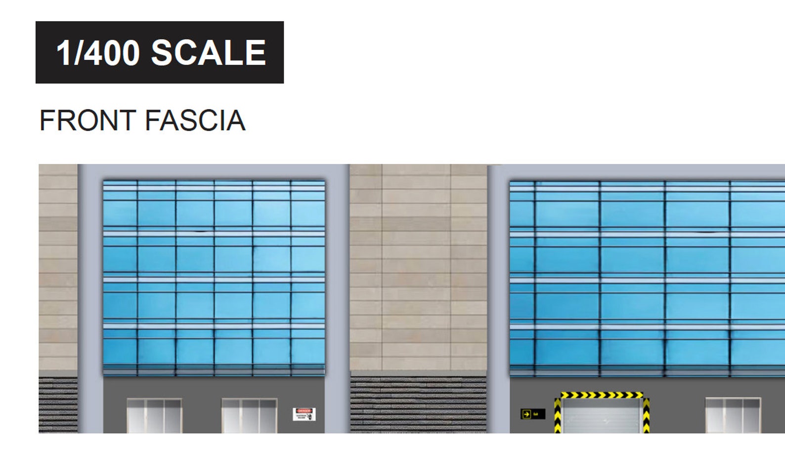Model Airport Terminal Building Front Fascia Panels VERSION 2. 1/400 ...