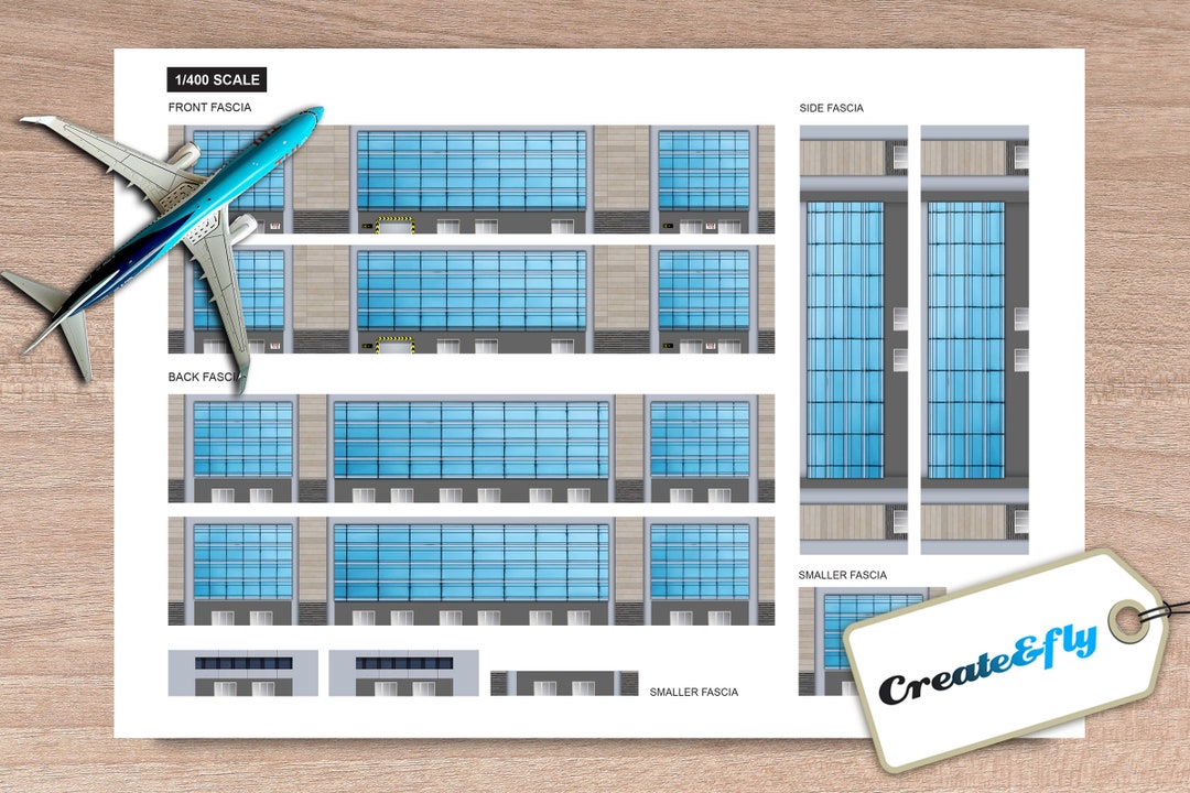Model Airport Terminal Building Front Fascia Panels VERSION 2. 1/400 ...