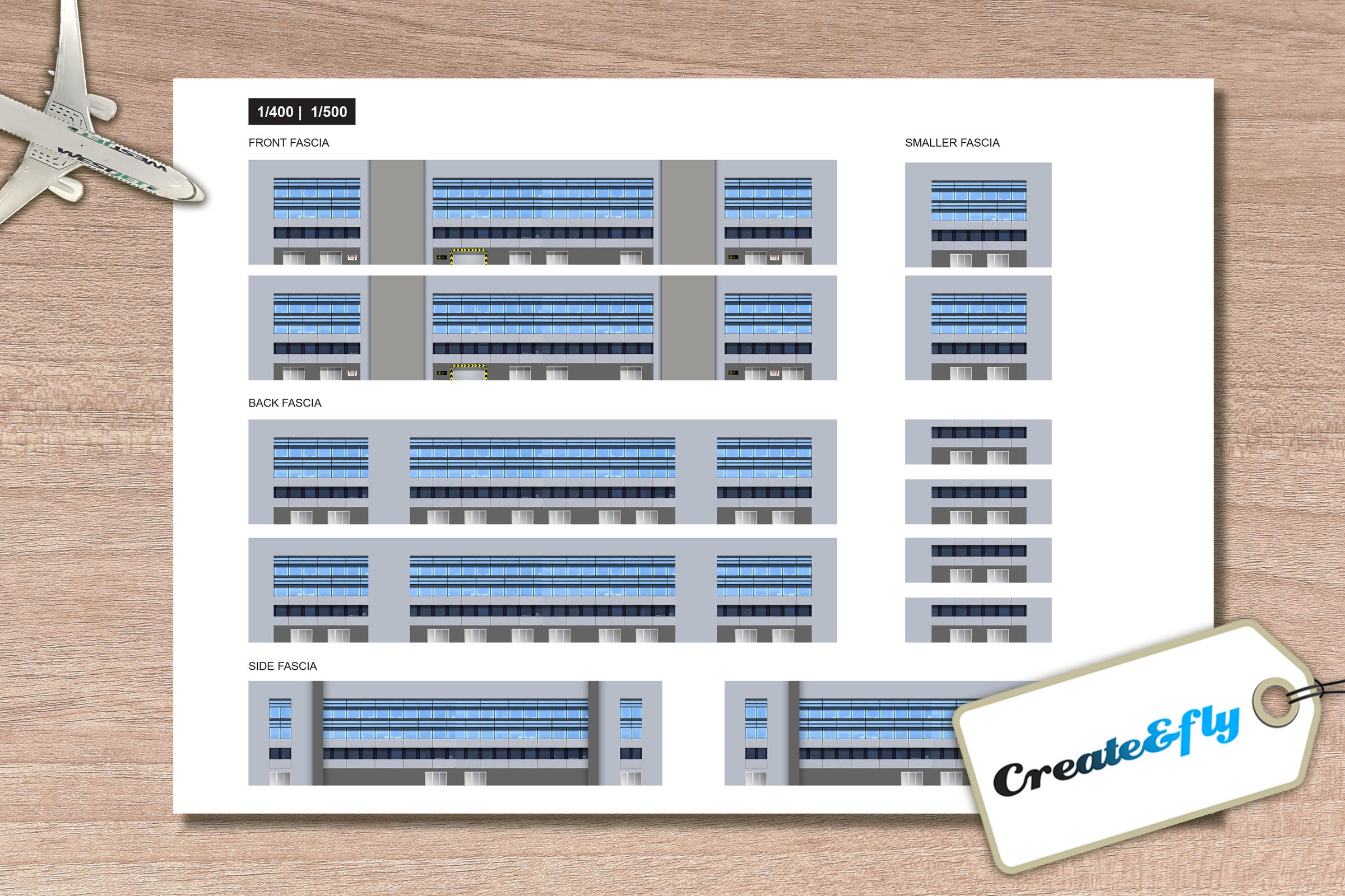 Model Airport Terminal Building Front Fascia Panels. VERSION 1. 1/400 ...
