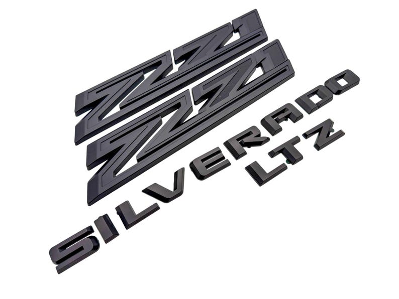 Black Silverado Turbomax LT LTZ Custom Overlay Letters Emblem - Fits ...