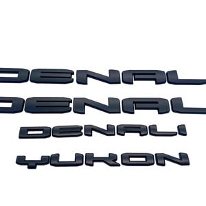 4pcs Matte Black Overlay Emblems Kit 2021-2026 Yukon Denali Letters ...