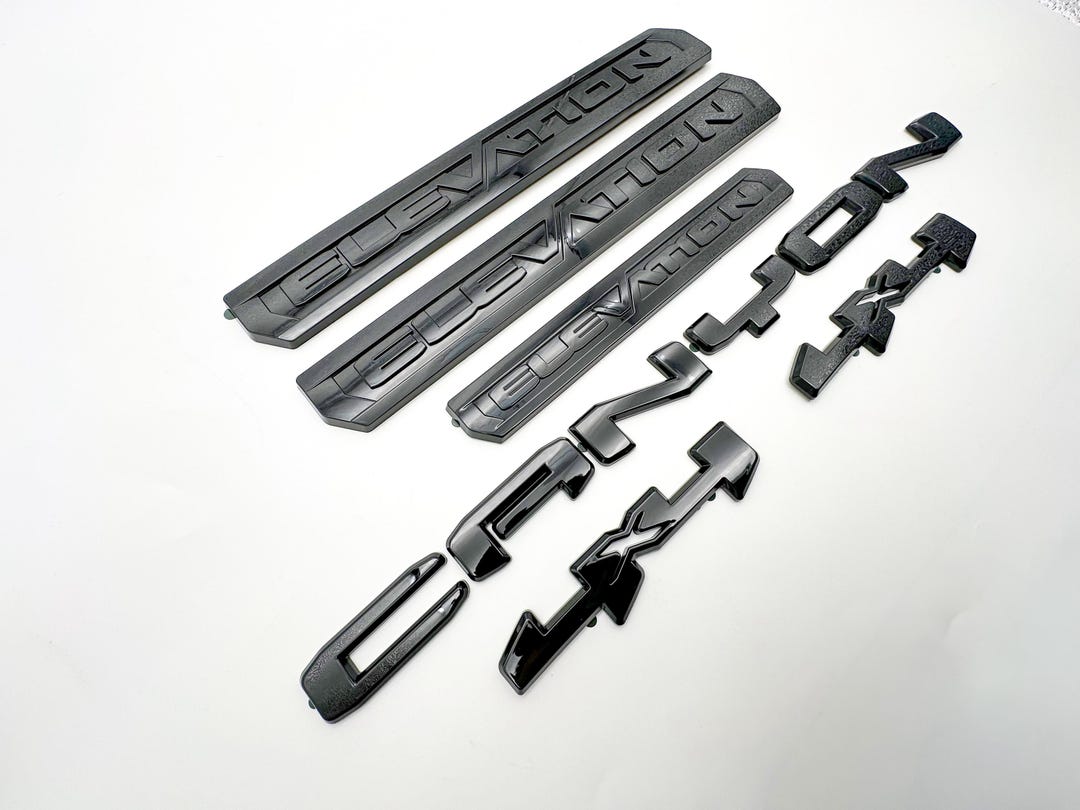 Matte Black / Gloss Black Denali Overlay Emblems Fit 2023-2026 GMC ...